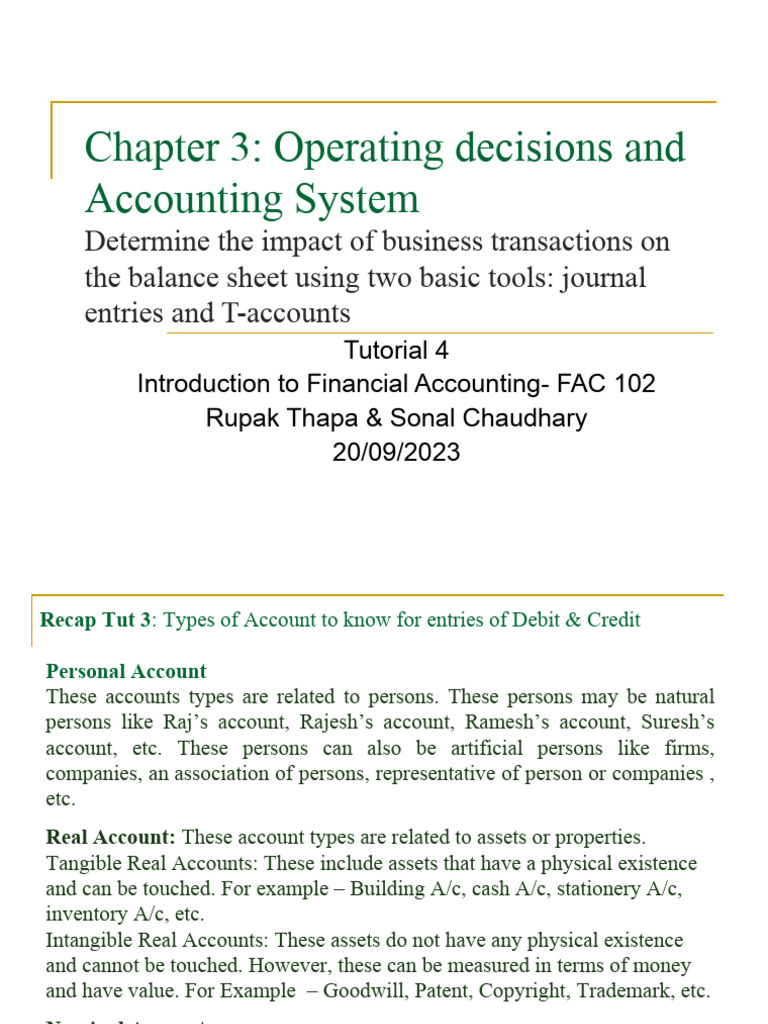 Tutorial 4 | Download Free PDF | Debits And Credits | Business