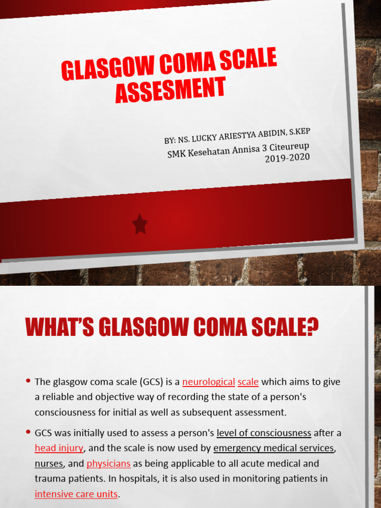 Glasgow Coma Scale Overview and Assessment | PDF | Intensive Care ...