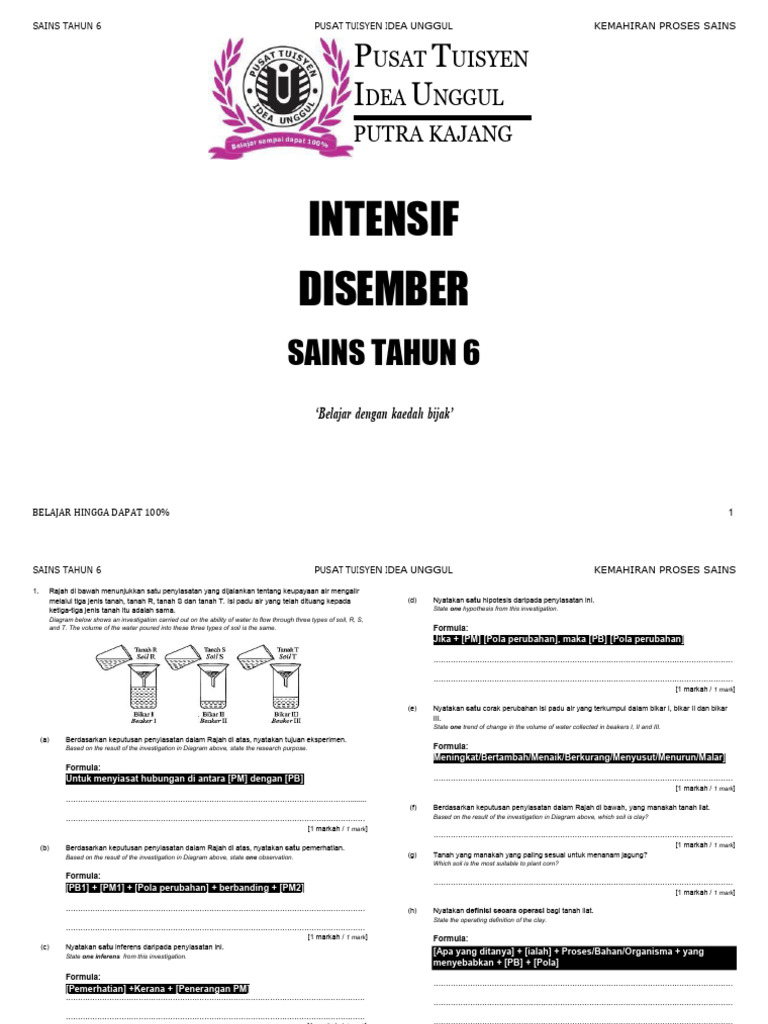 Bab 1 Sains Tahun 6 (KPS) | PDF