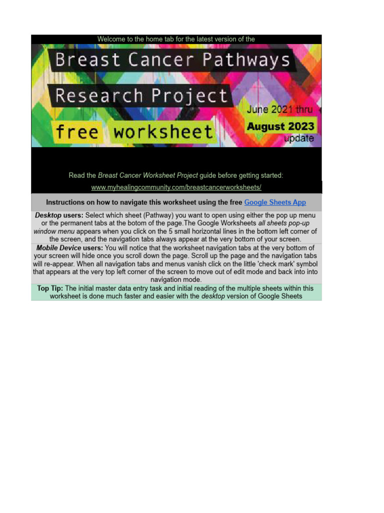 Breast Cancer Pathways Worksheet 2023 V3 | PDF | Epidermal Growth ...