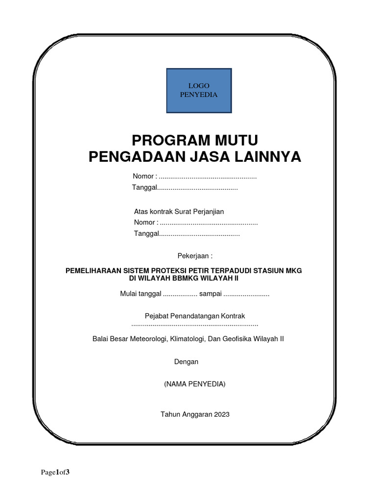 Draft Program Mutu PSPPT 2023 | PDF | Teknologi & Rekayasa