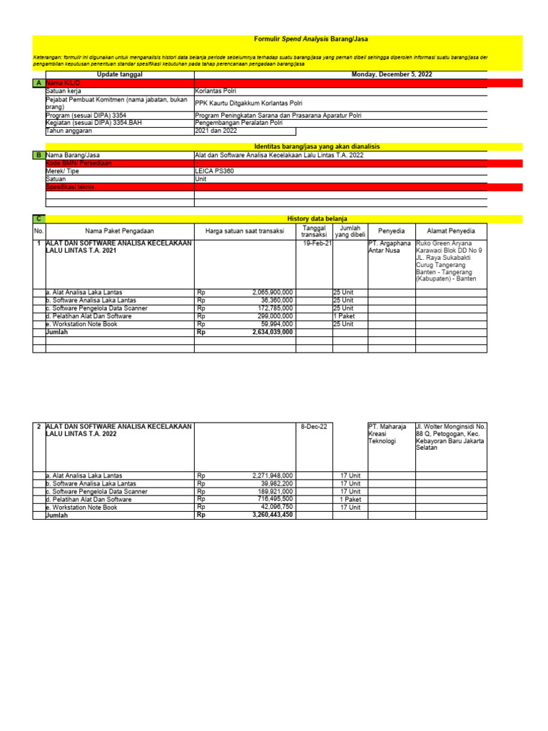 8c Form Spend Analysis Rev 2 | PDF