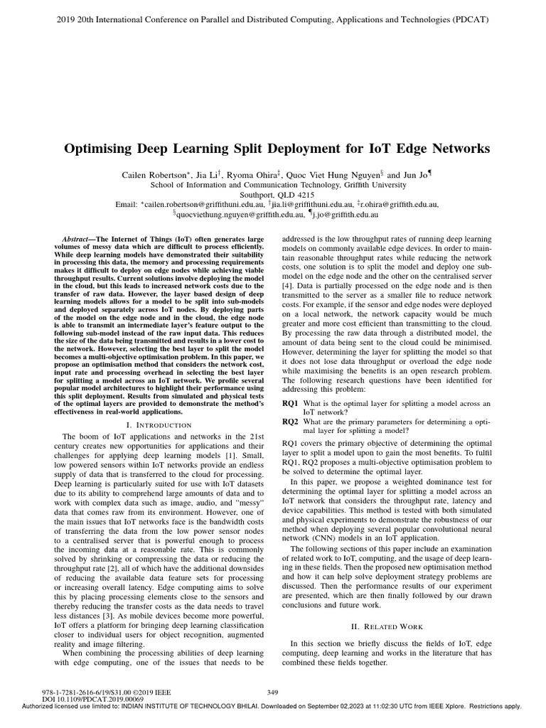 IoT Edge Deep Learning Optimization | PDF | Internet Of Things | Deep Learning