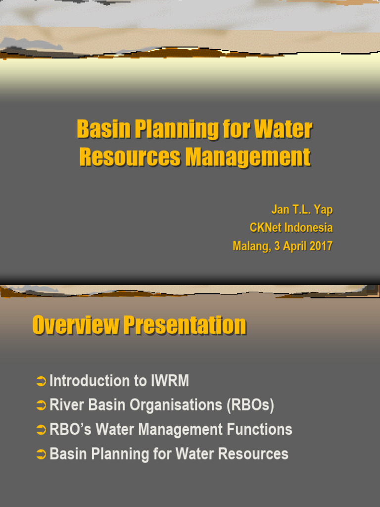 Basin Planning For WRM | PDF | Water Resources | Water