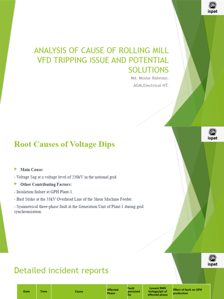 Analysis of Cause of Rolling Mill Vfd Tripping | PDF | Electrical Grid ...