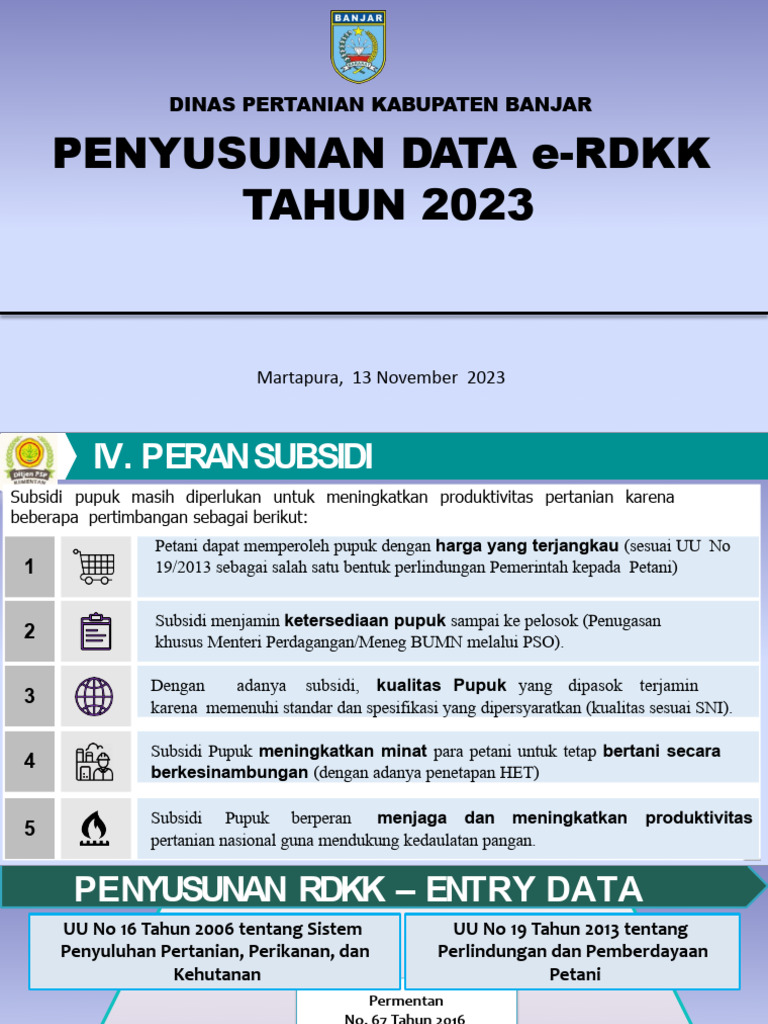 RAPAT KOORDINASI Tim Verval Dan Penyusunan e RDKK 2024 | PDF