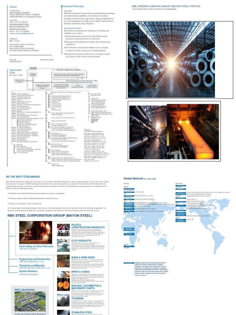 Mayon Steel Company Profile Brouchure | PDF | Steel | Steelmaking