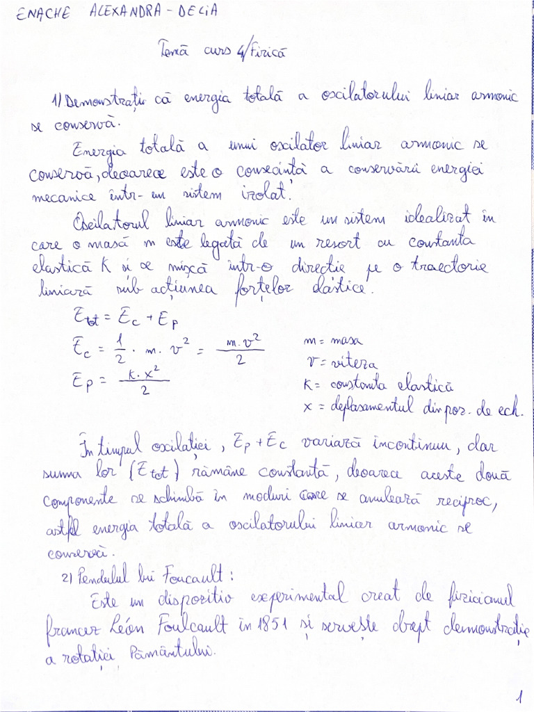 Enache Alexandra 1415 Tema Curs 4 FIZICA | PDF