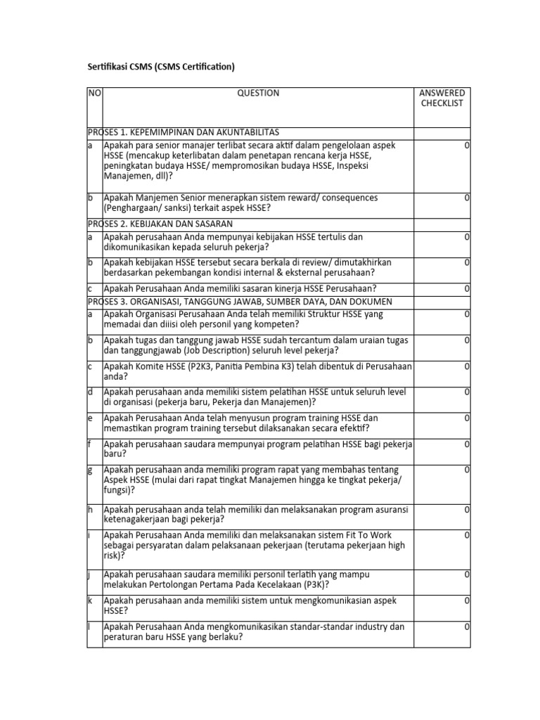 CSMS PERTAMINA DRILLING SERVIS | PDF