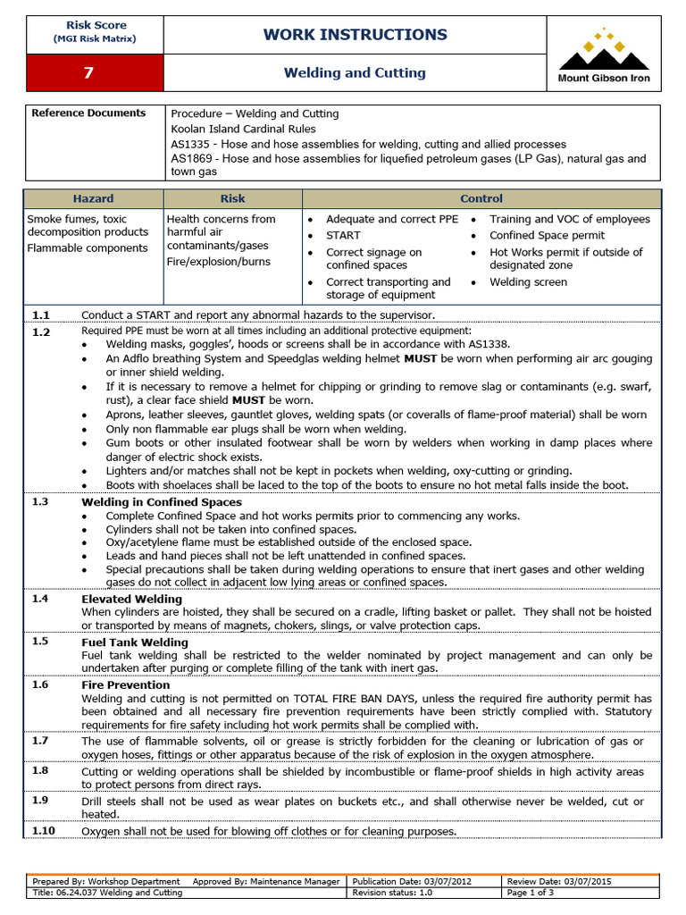 06.24.037 - Welding and Cutting | PDF | Welding | Construction