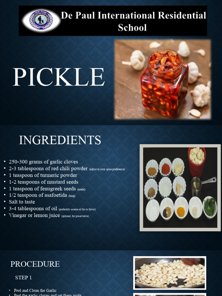 Garlic Pickle Recipe Guide | PDF | Cooking, Food & Wine