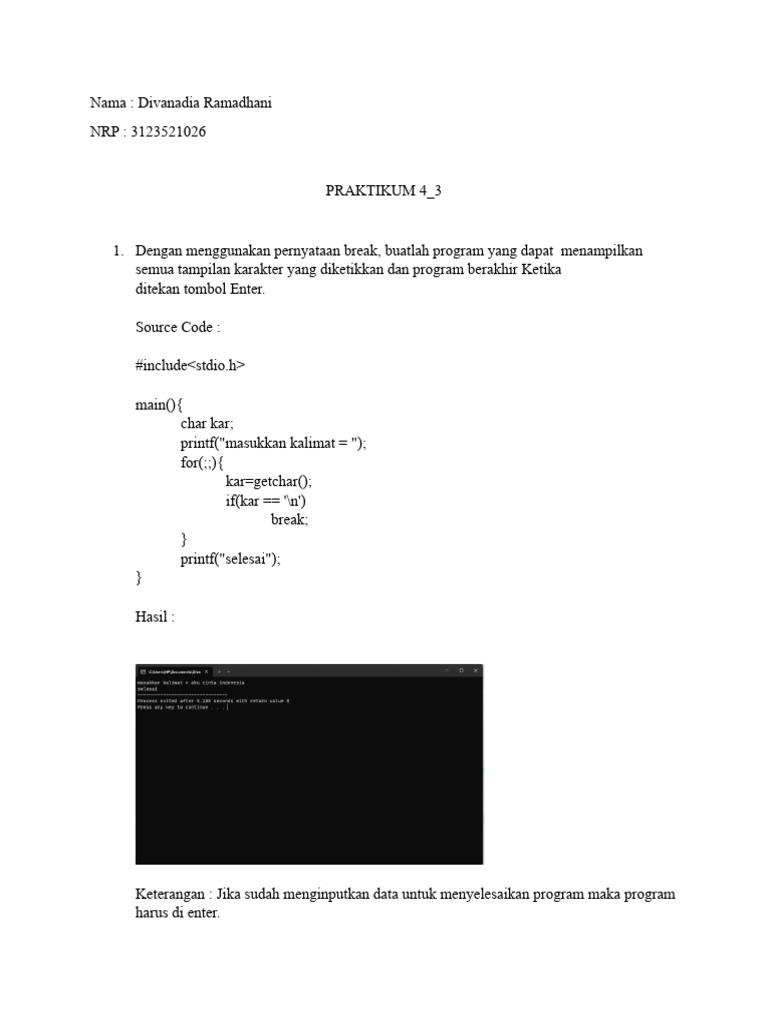 Divanadia Praktikum - Looping | PDF