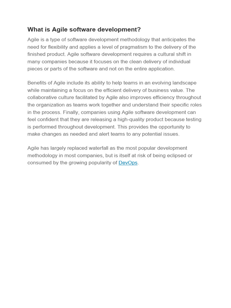 What Is Agile Software Development | PDF What Is Agile Software Development | PDF