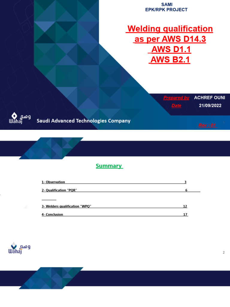Welding Qualification As Per AWS D1.1 | PDF | Welding | Construction