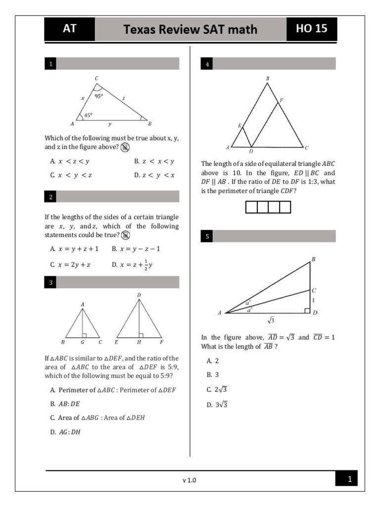 SAT HO 15 - Plane and Solid Geometry | PDF | Geometry | Mathematics