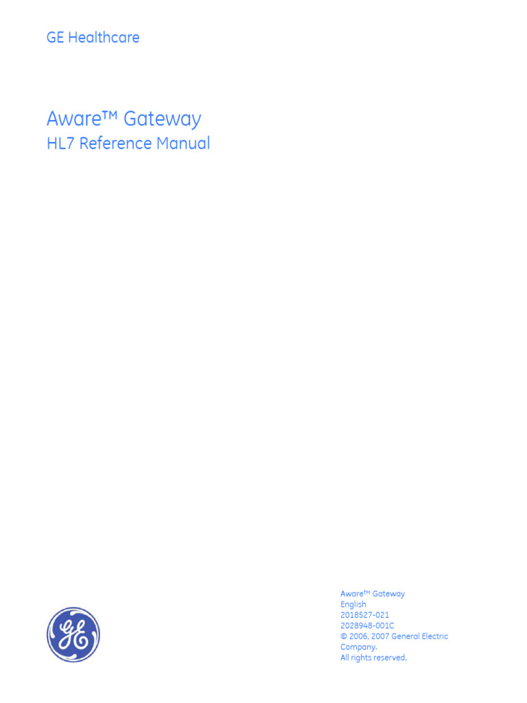 Aware Gateway HL7 Manual | PDF | Information Science | Information Technology