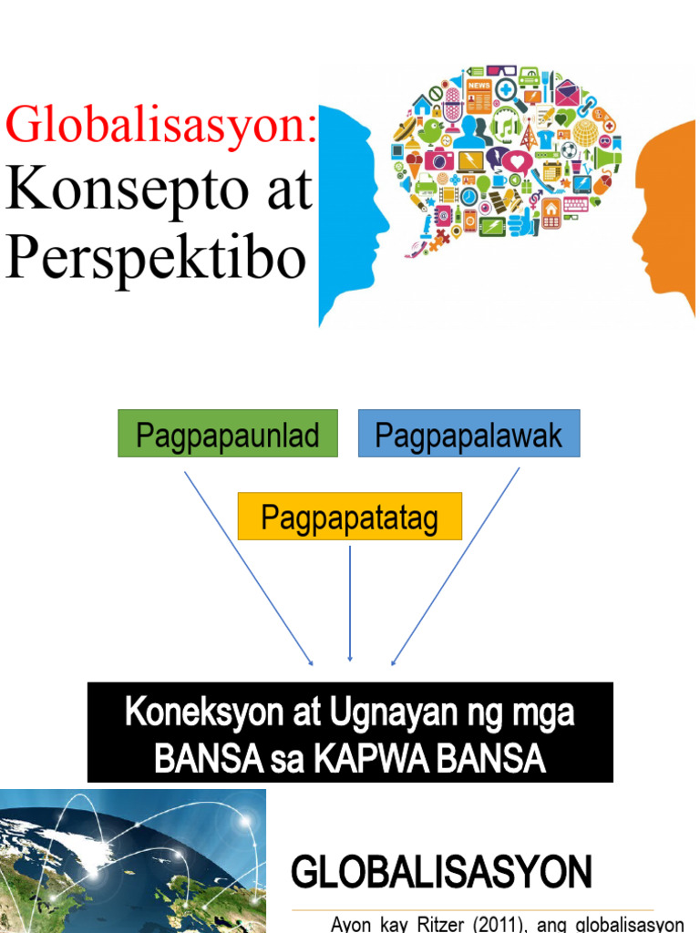 WEEK 1 Globalisasyon Konsepto at Perspektibo UNANG BAHAGI | PDF