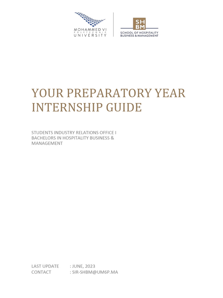 2023 SHBM_Internship Report Guide | PDF | Internship | Job Hunting