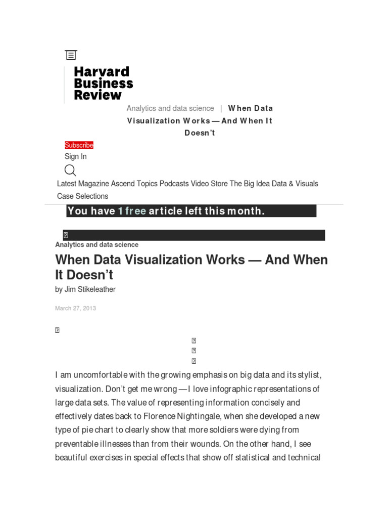 When Data Visualization Works And When It Doesnt Pdf Data Metadata