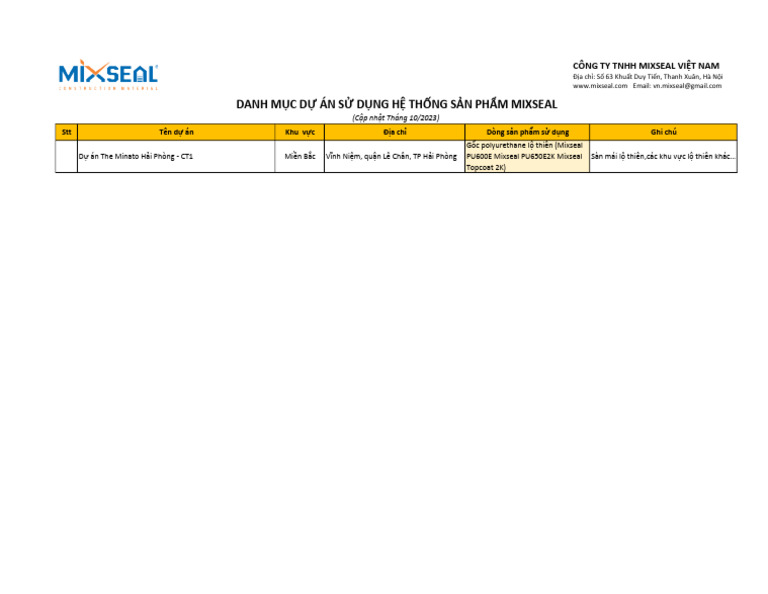 Mixseal PU600E. D Án S D NG Sàn L Thiên | PDF