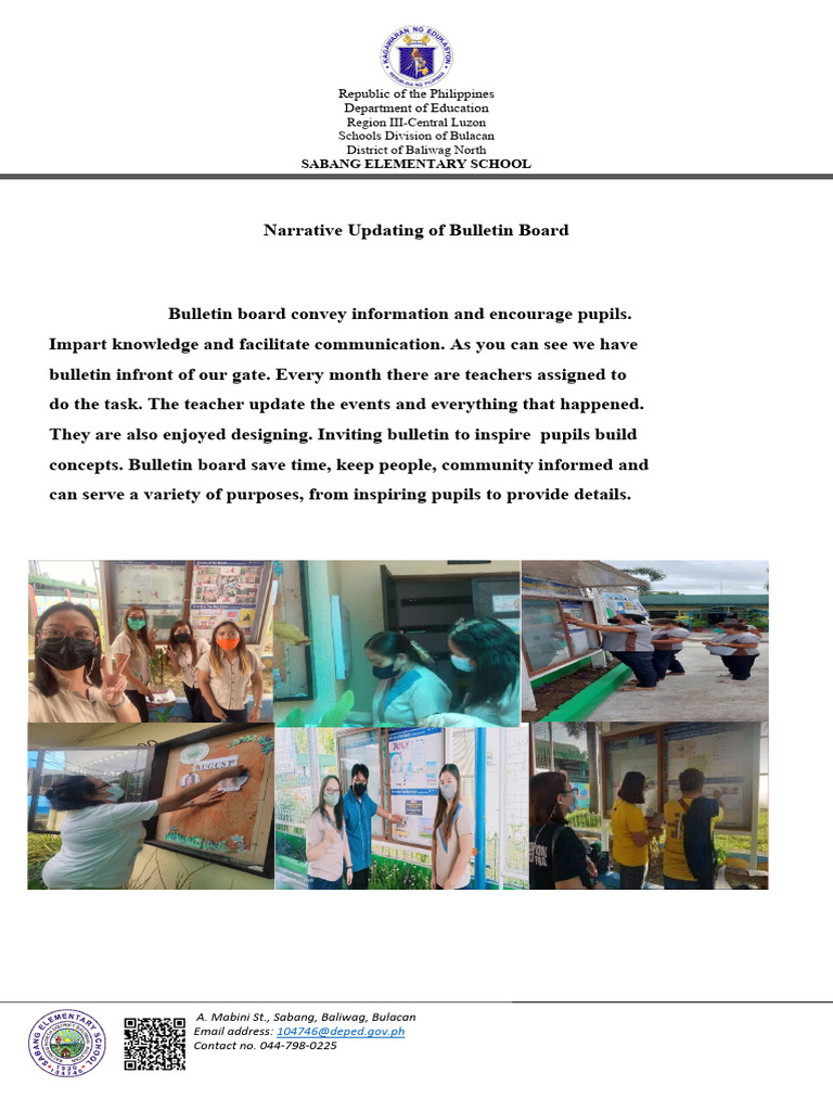 Narrative Updating of Bulletin Board | PDF