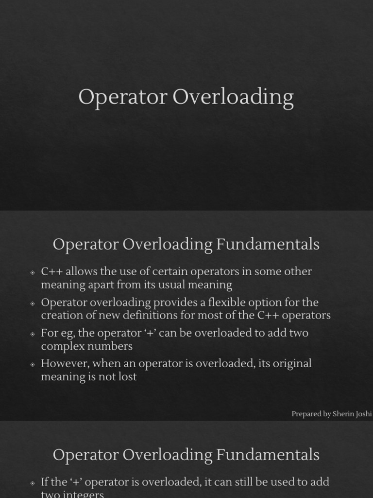 Unit 4 Operator Overloading Pdf Parameter Computer Programming Software Development