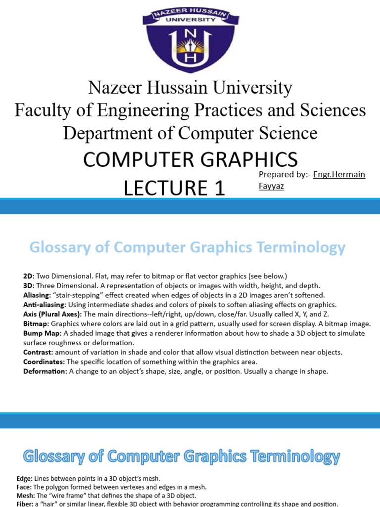 Lecture 1 | PDF | Computer Graphics | 3 D Computer Graphics