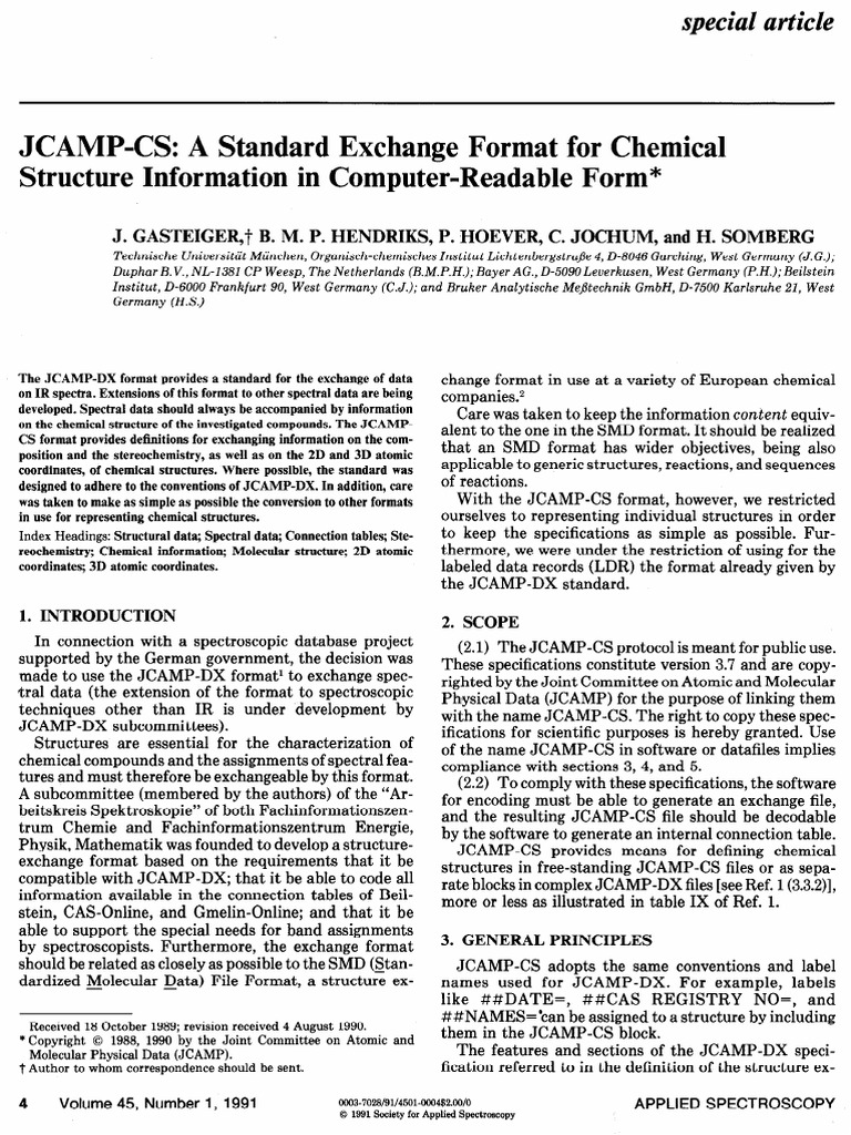Jcamp-Dx CS 1991 | Download Free PDF | Chemical Bond | Molecules