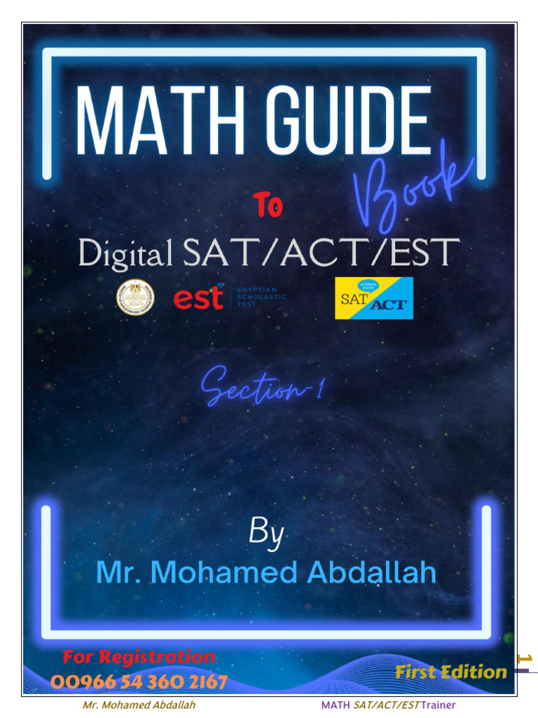 Math Guide Book To Digital SAT ACT EST by MR Mohamed Abdallahwm | PDF ...