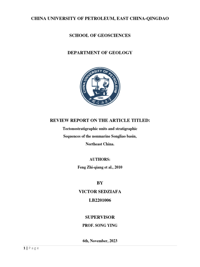 Songlio Report | PDF | Sedimentary Basin | Geology