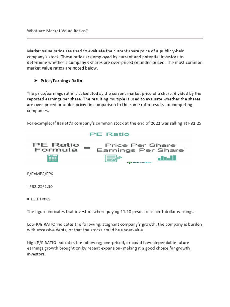 Market Value Ratios | PDF