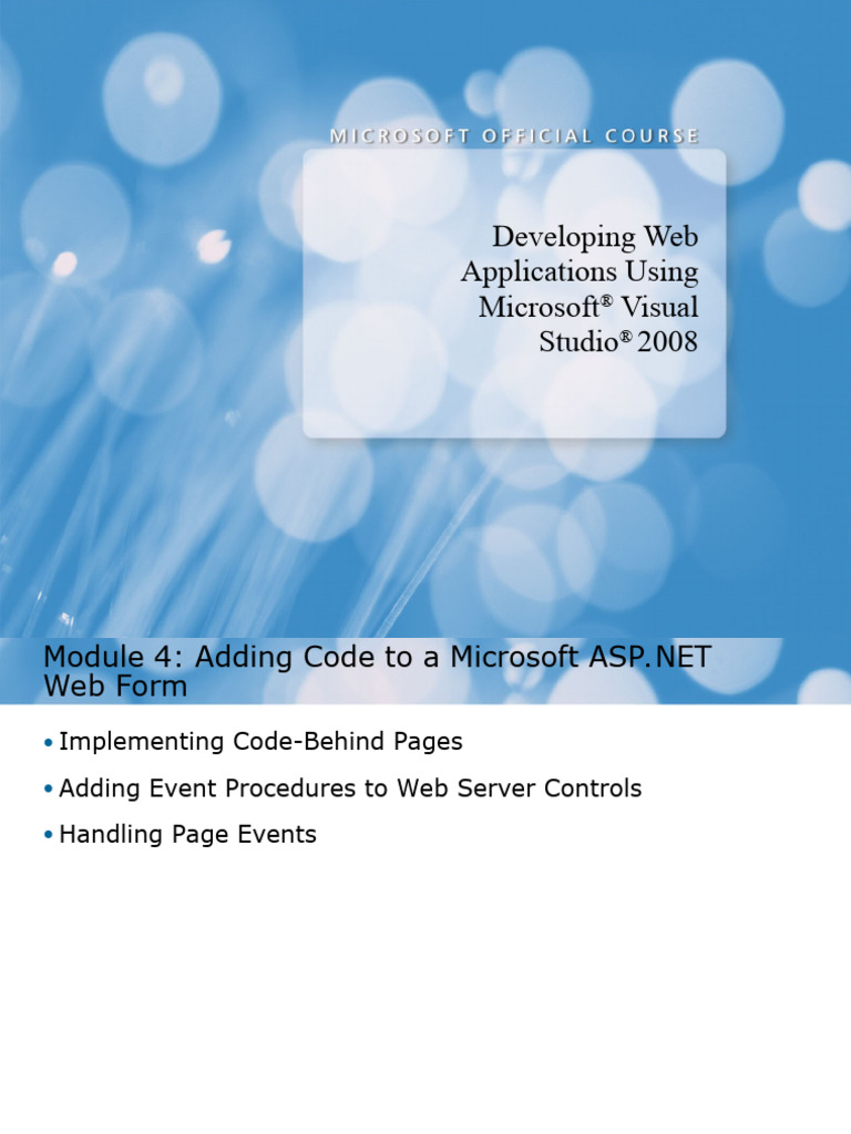 Developing Web Applications Using Microsoft Visual Studio 2008 | PDF | Dynamic Web Page ...