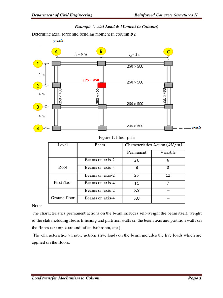 Axial Load and Moment Calculation in Column | PDF | Beam (Structure) | Structural Load