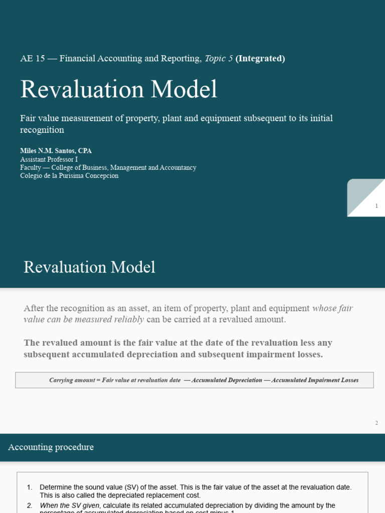 Revaluation Model | PDF | Depreciation | Cost