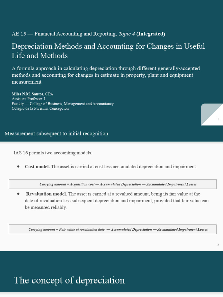 Depreciation Methods & Useful Life Changes | PDF | Depreciation | Cost