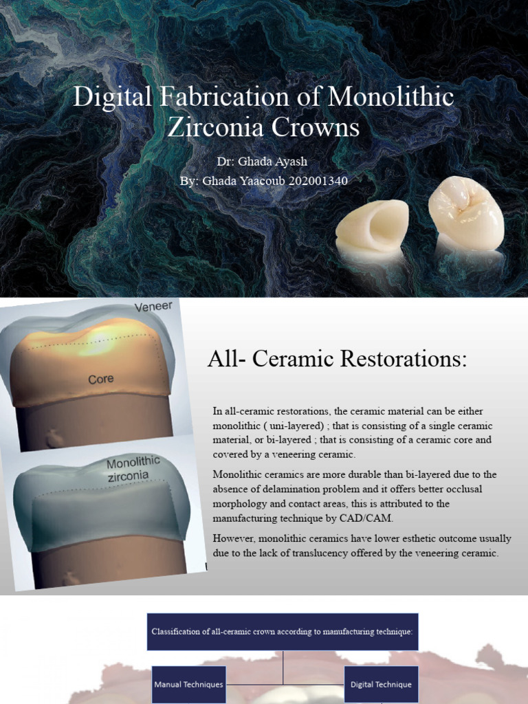 Digital Fabrication of Monolithic Zirconia Crowns | PDF | Secondary ...