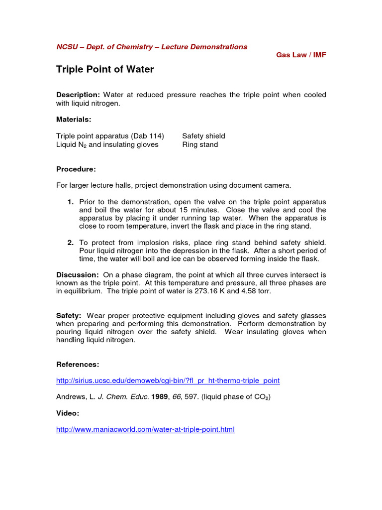 Triple Point Water | PDF