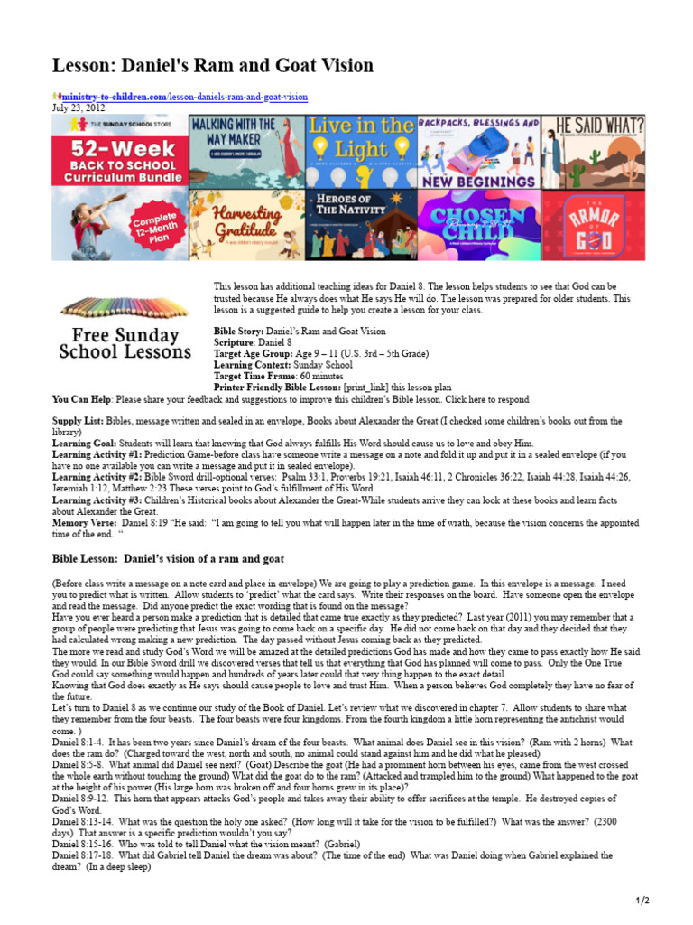 Daniel's Vision of Ram and Goat Explained | PDF | Book Of Daniel ...
