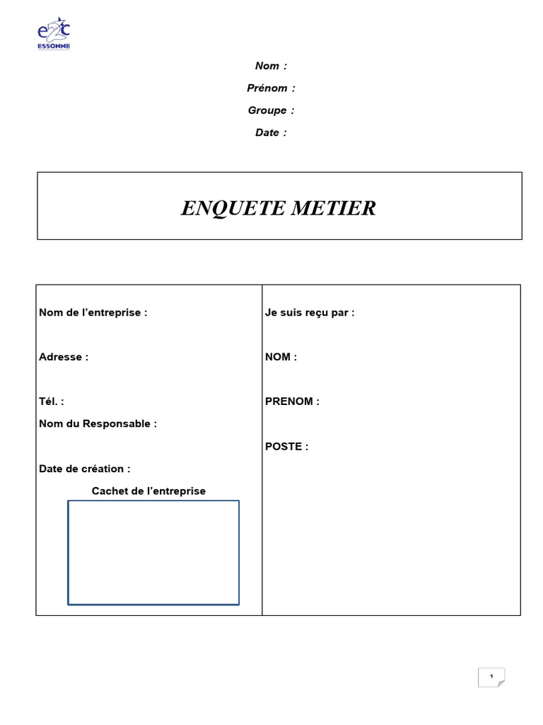 Enquete Metier | PDF | Échecs