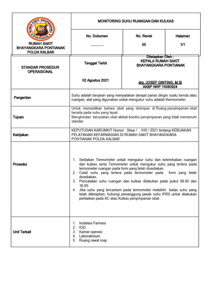 Spo Monitoring Suhu Ruangan Dan Kulkas | PDF