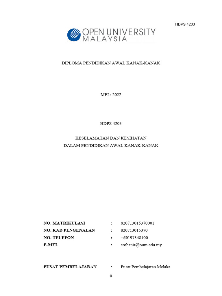 Safety & Health Assignment - May 2022 - SRR | PDF