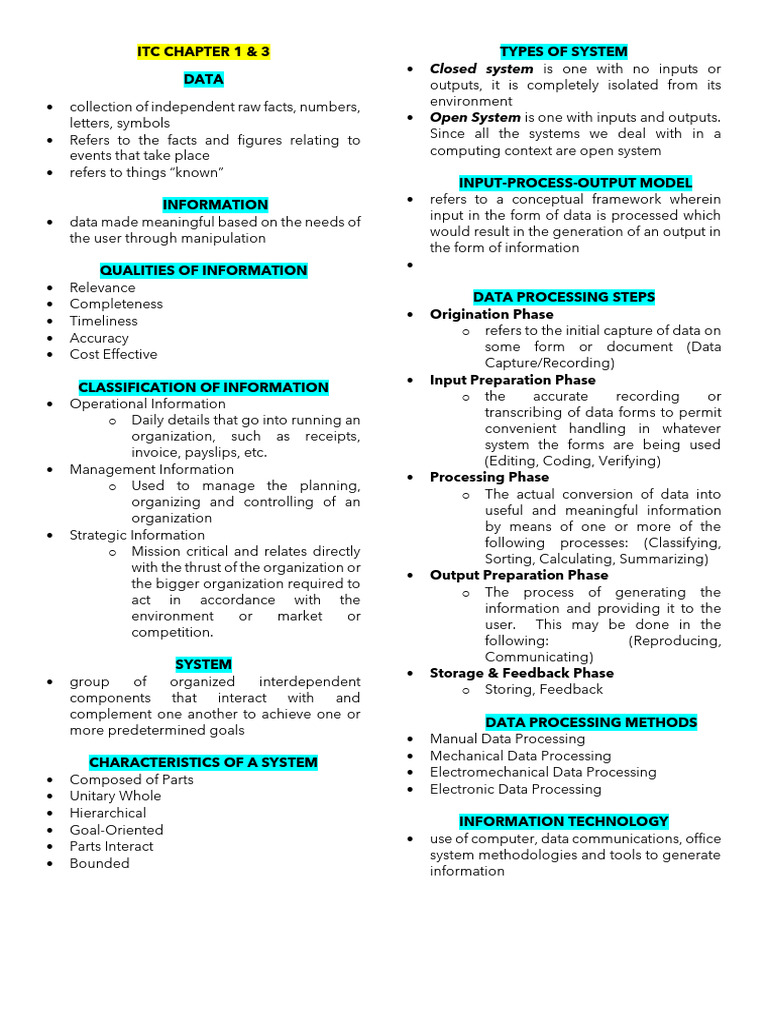 Introduction To Computing Module 1 Reviewer | PDF | Computer Data Storage | Read Only Memory