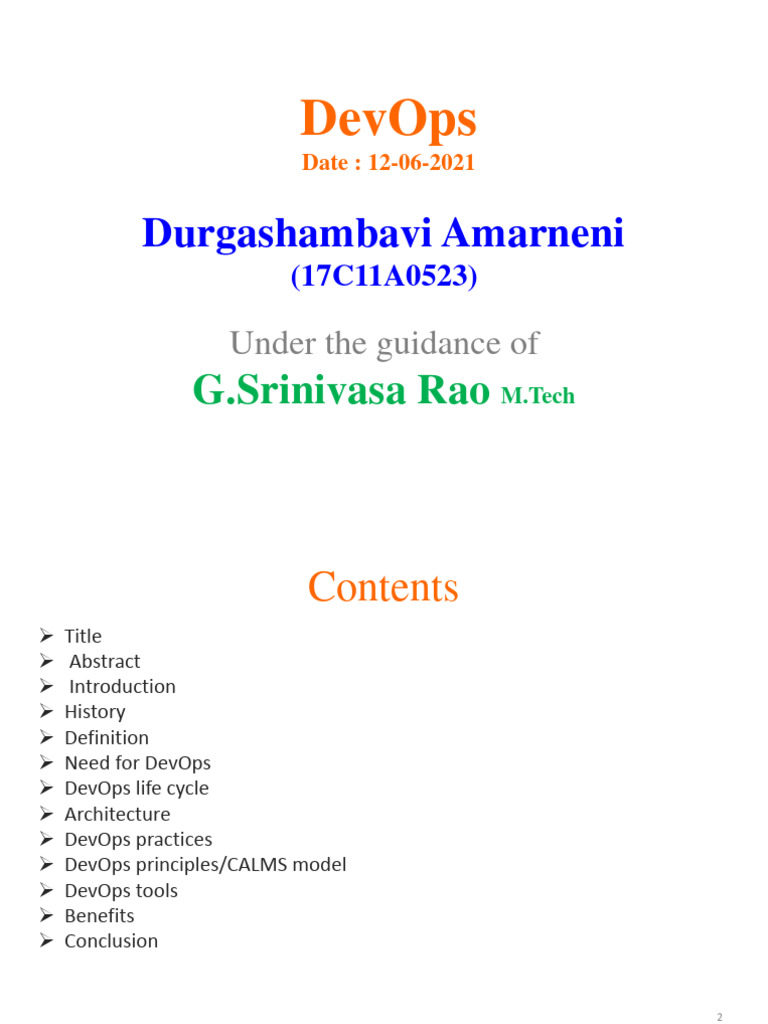 17c11a0523devopsseminarppt 210625082926 | PDF | Software Engineering | Information Technology ...