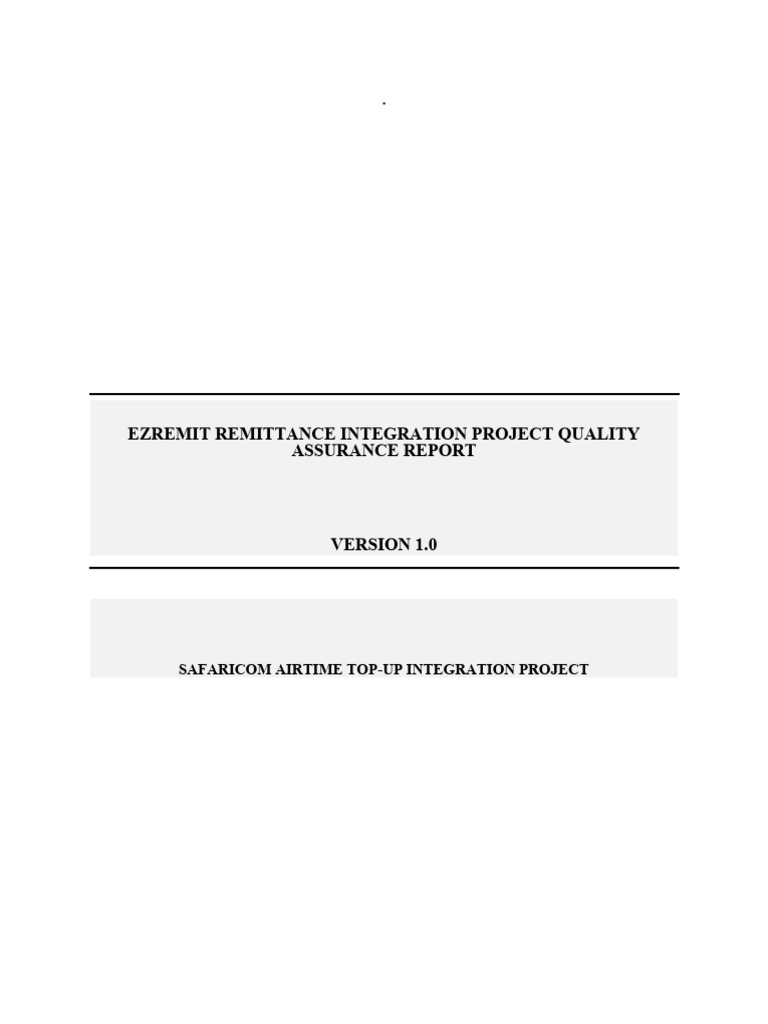 EzRemit Remittance Integration Project QA Report v1 | PDF | Business