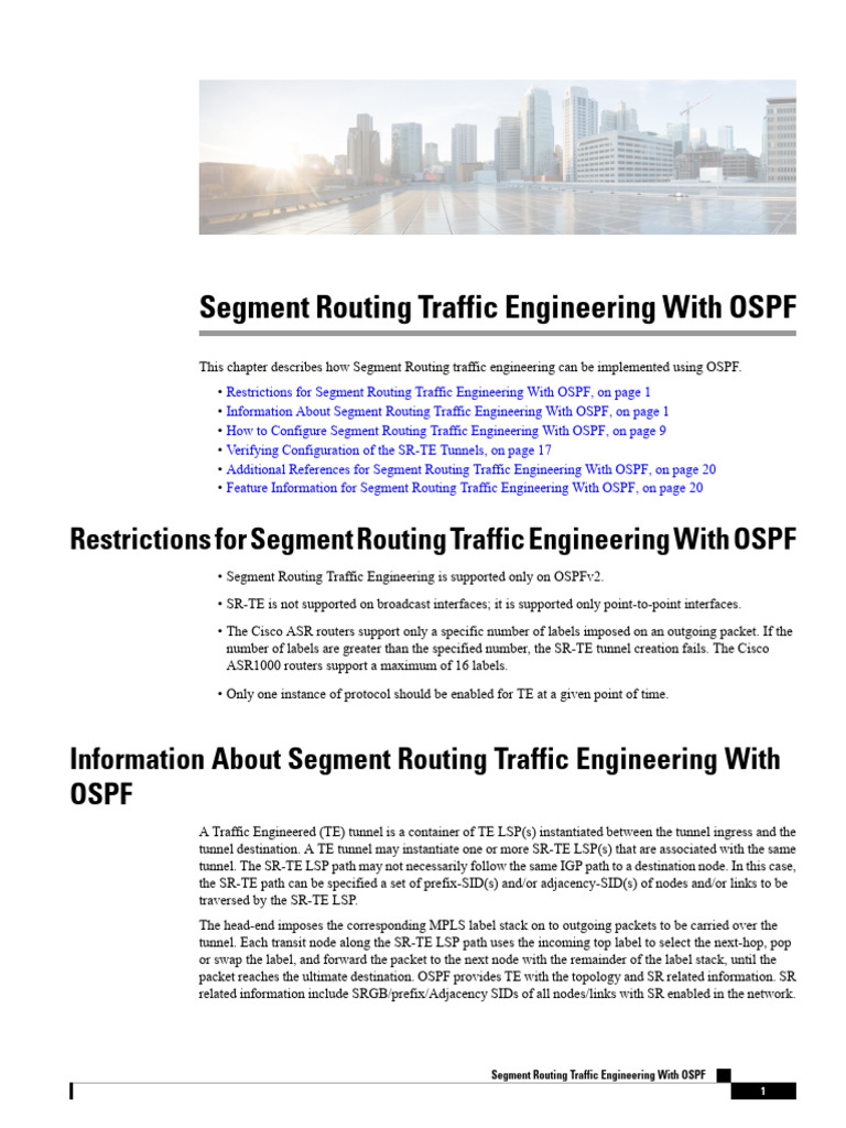 SR Te Ospf | PDF | Networking | Multiprotocol Label Switching