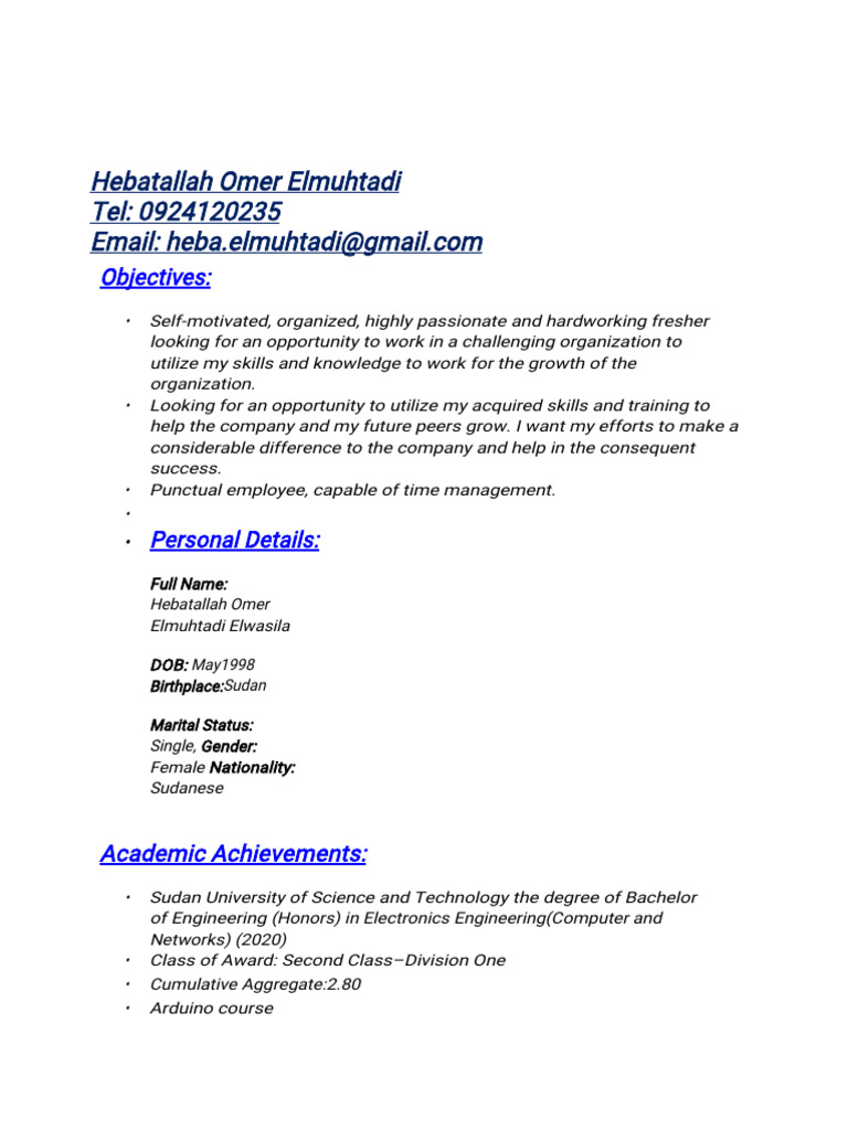 Heba CV | PDF