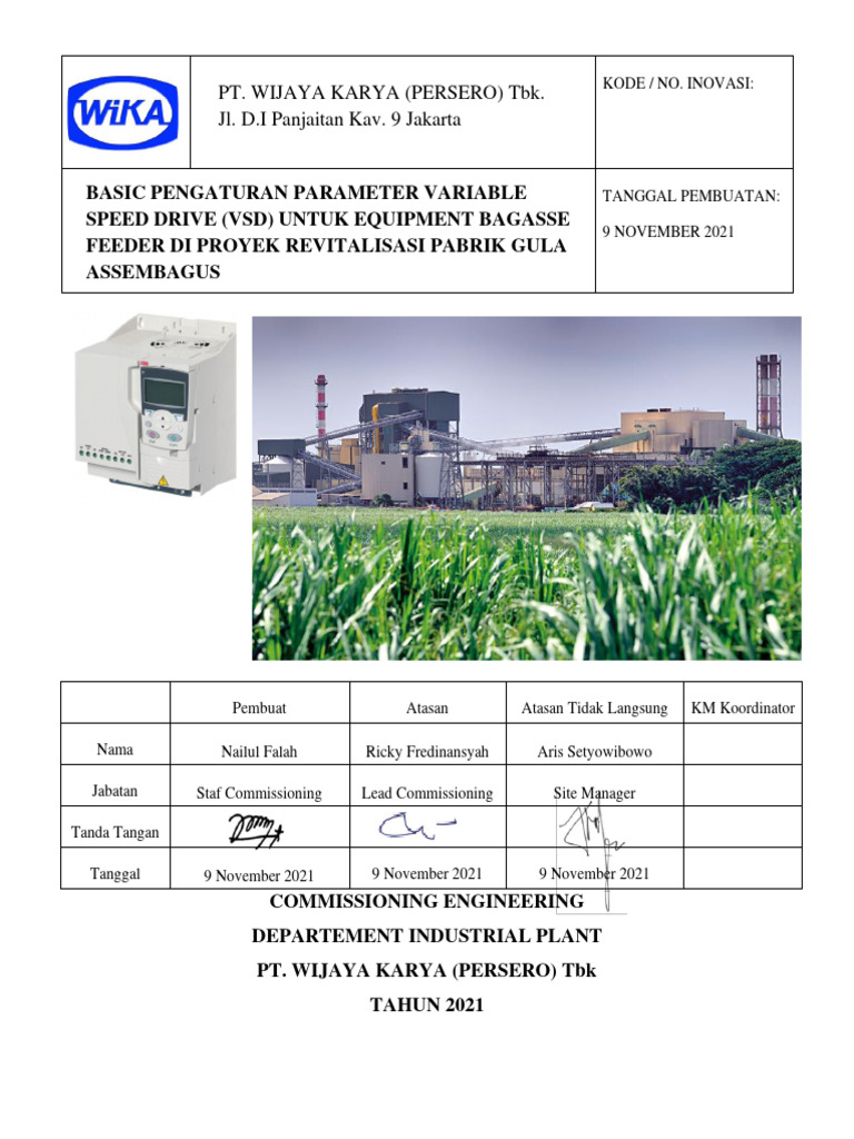 Basic Pengaturan Parameter Variable Speed Drive (VSD) Untuk Equipment ...