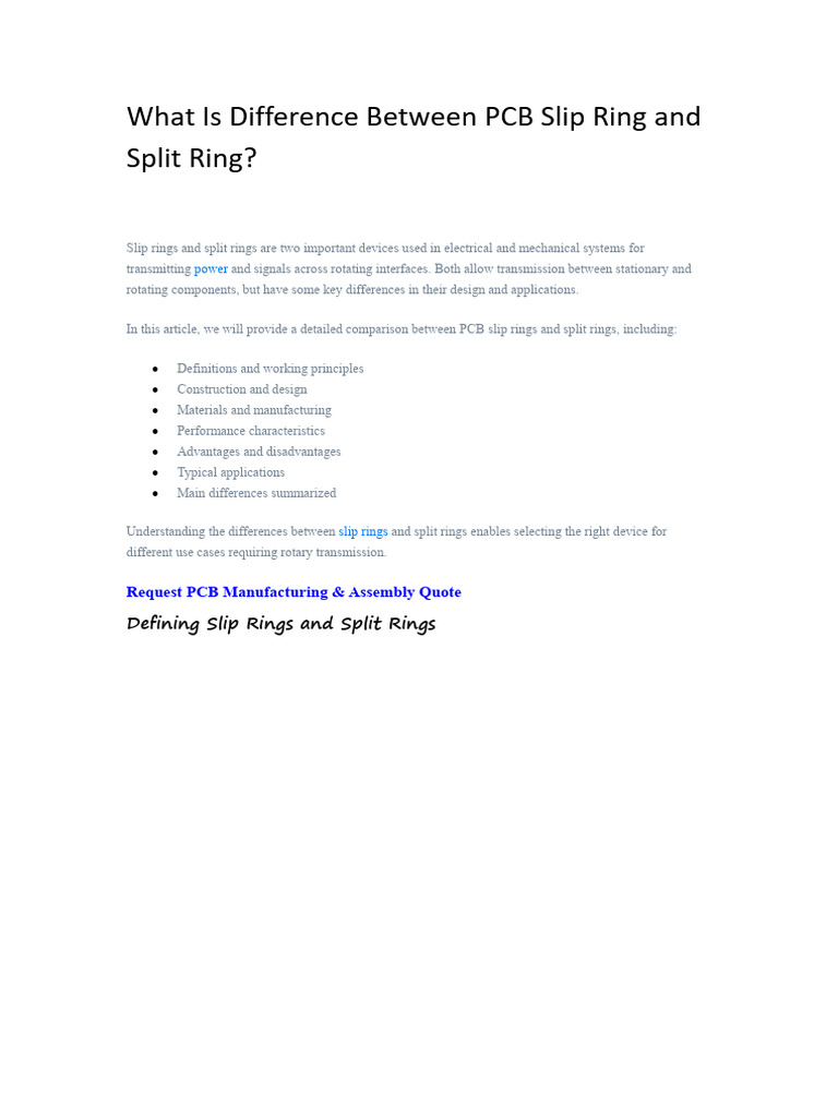What Is Difference Between PCB Slip Ring and Split Ring | PDF | Printed Circuit Board ...
