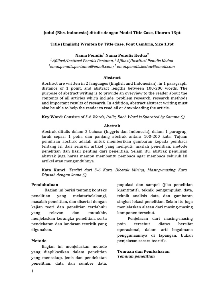 Template Artikel Bahasa Jawa | PDF