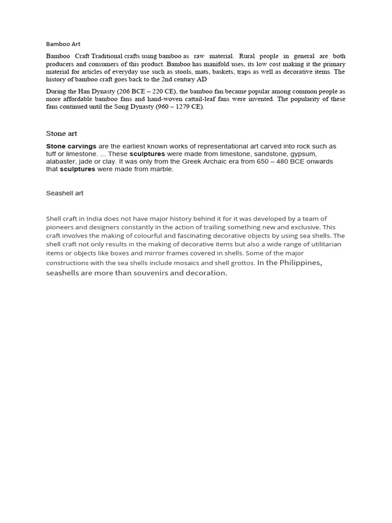 Bamboo Art (Capstone) | Download Free PDF | Sculpture